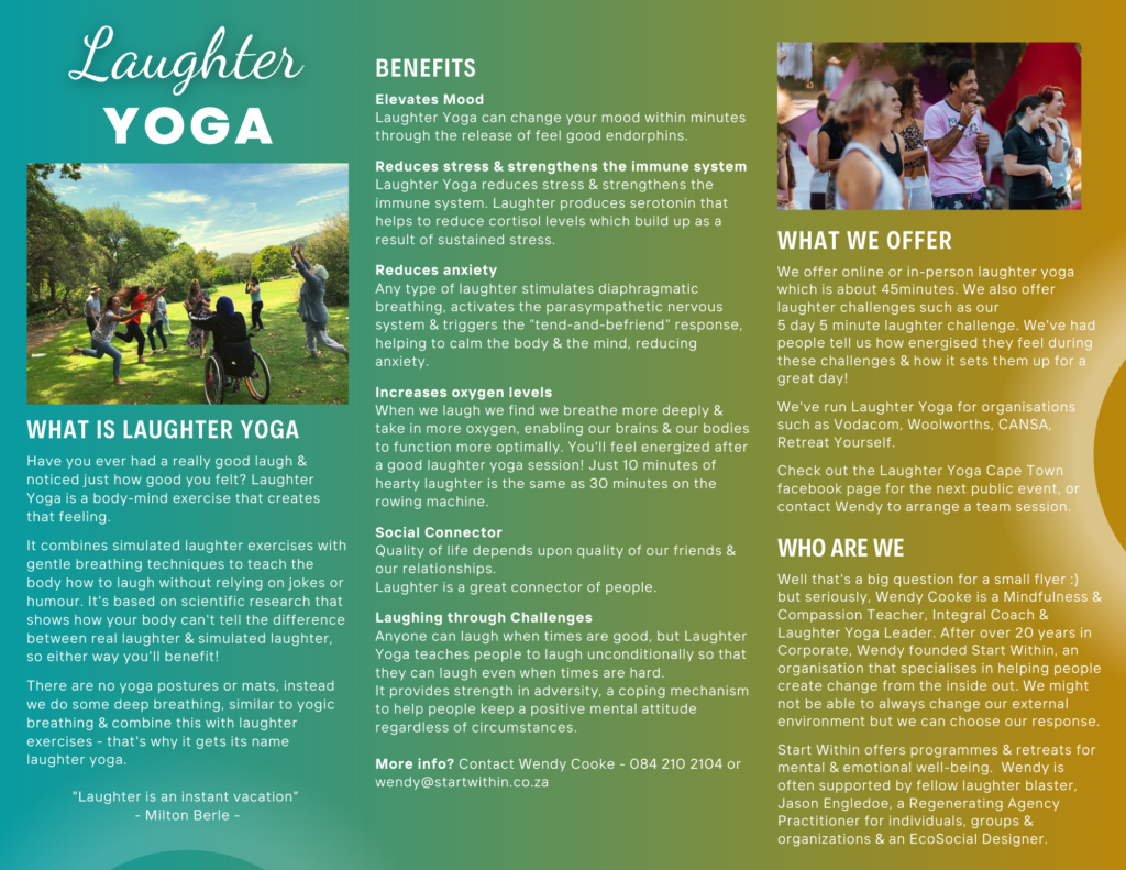 Start Within Laughter Yoga Flyer - Ken Forrester Wines